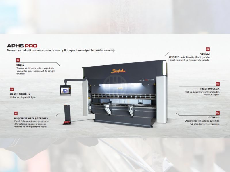 BAYKAL | APHS PRO 12540 | CNC Hidrolik Abkant Pres 4 Eksen | Makina Marketiniz